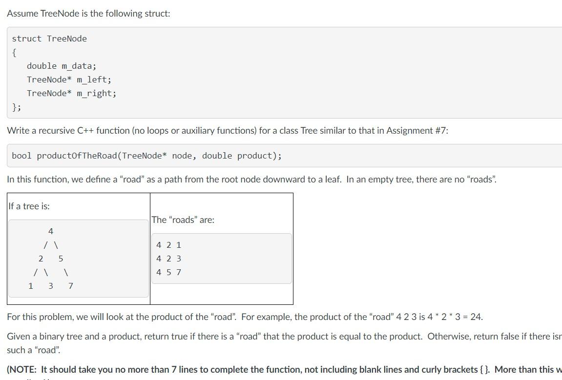 Assume TreeNode is the following struct: struct | Chegg.com
