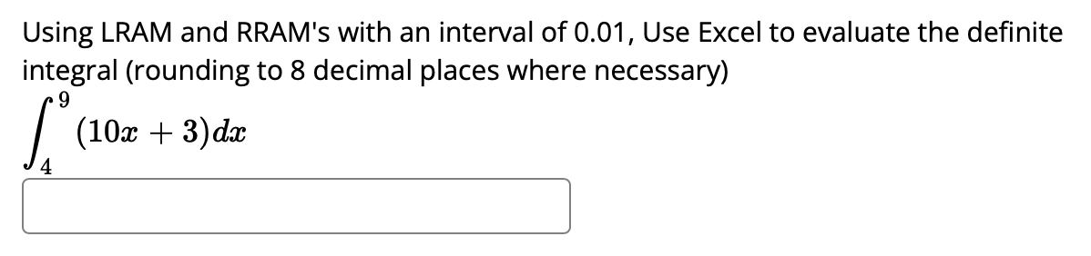 Solved Using LRAM and RRAM's with an interval of 0.01, Use | Chegg.com