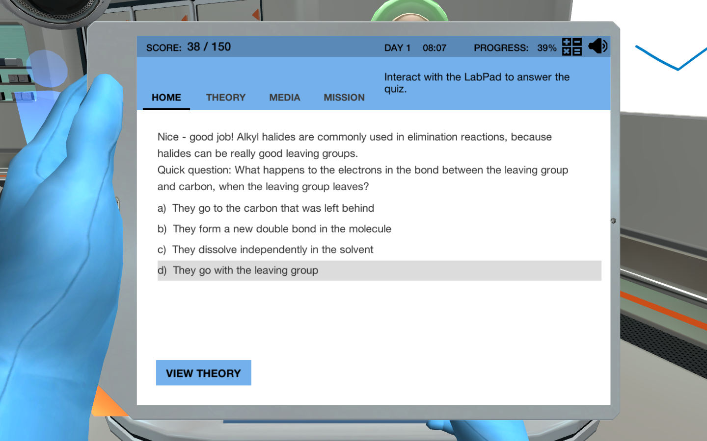 Solved SCORE: 38 / 150 DAY 1 08:07 PROGRESS: 39%) Interact | Chegg.com