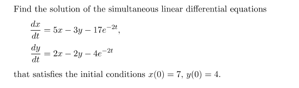 Solved Find the solution of the simultaneous linear | Chegg.com