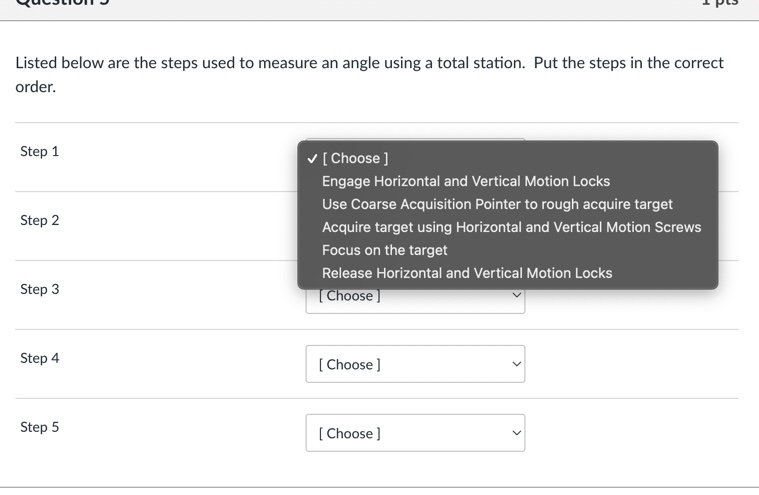 Solved Listed below are the steps used to measure an angle | Chegg.com