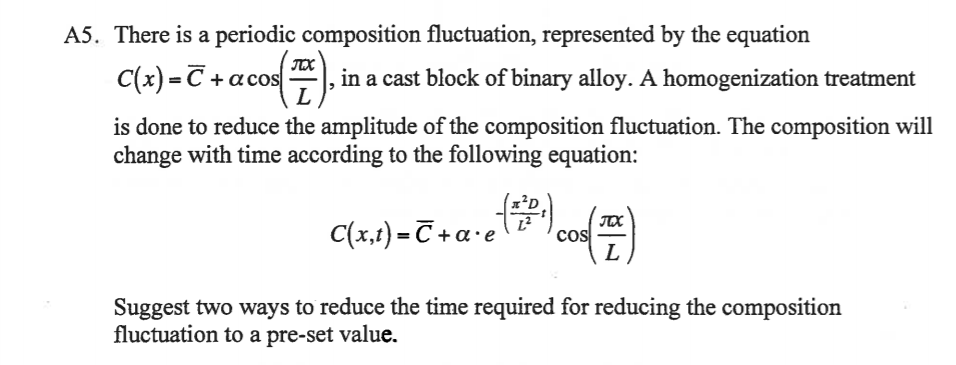 A5. There is a periodic composition fluctuation, | Chegg.com