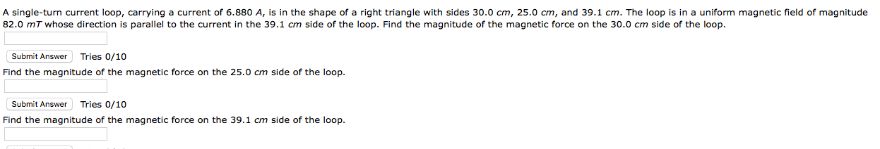 Solved A single-turn current loop, carrying a current of | Chegg.com