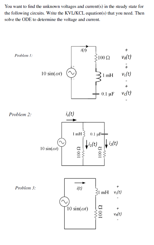 Solved You want to find the unknown voltages and current(s) | Chegg.com