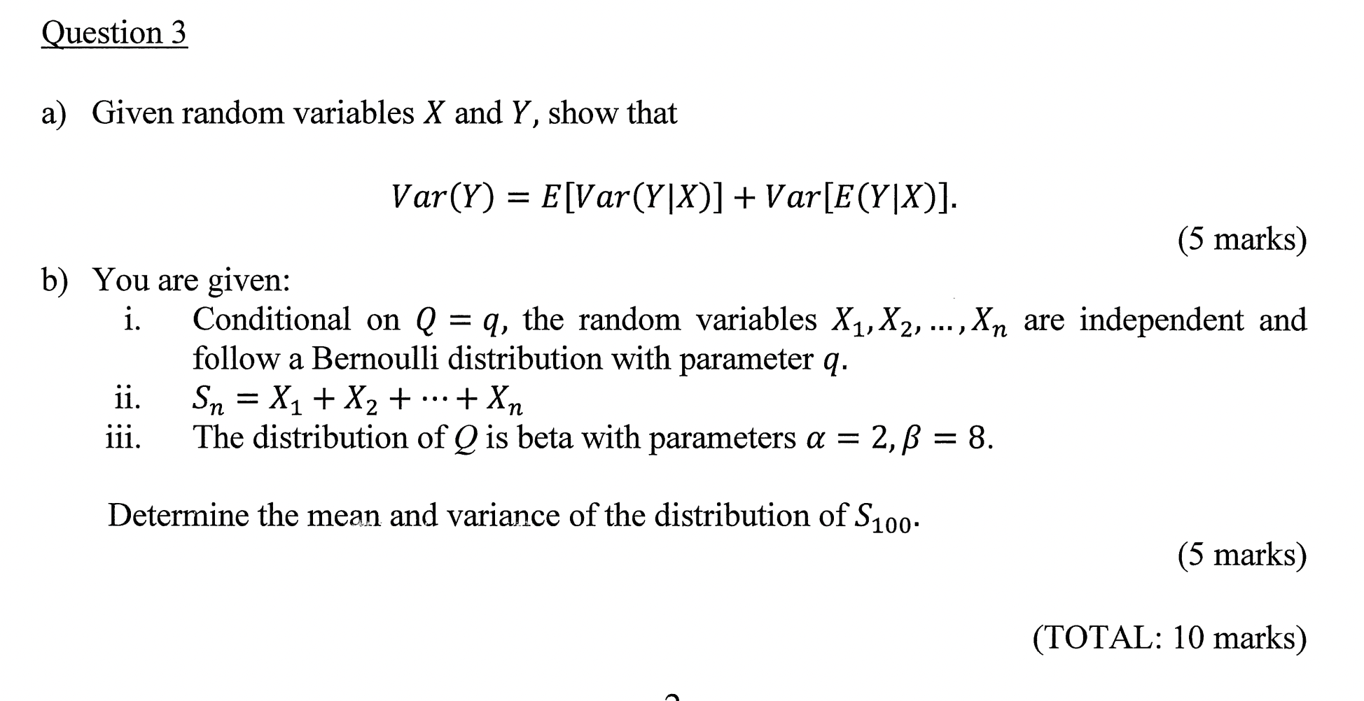 Solved a) Given random variables X and Y, show that | Chegg.com