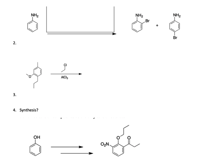 Solved NH2 NH2 NH2 Br Br 2. AICI 3. 4. Synthesis? OH O2N | Chegg.com