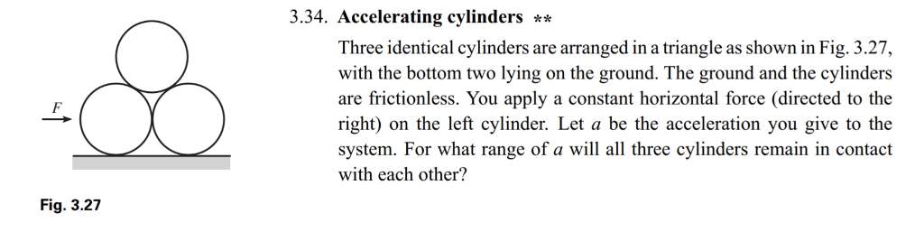 Solved 3.34. Accelerating cylinders *s* Three identical | Chegg.com