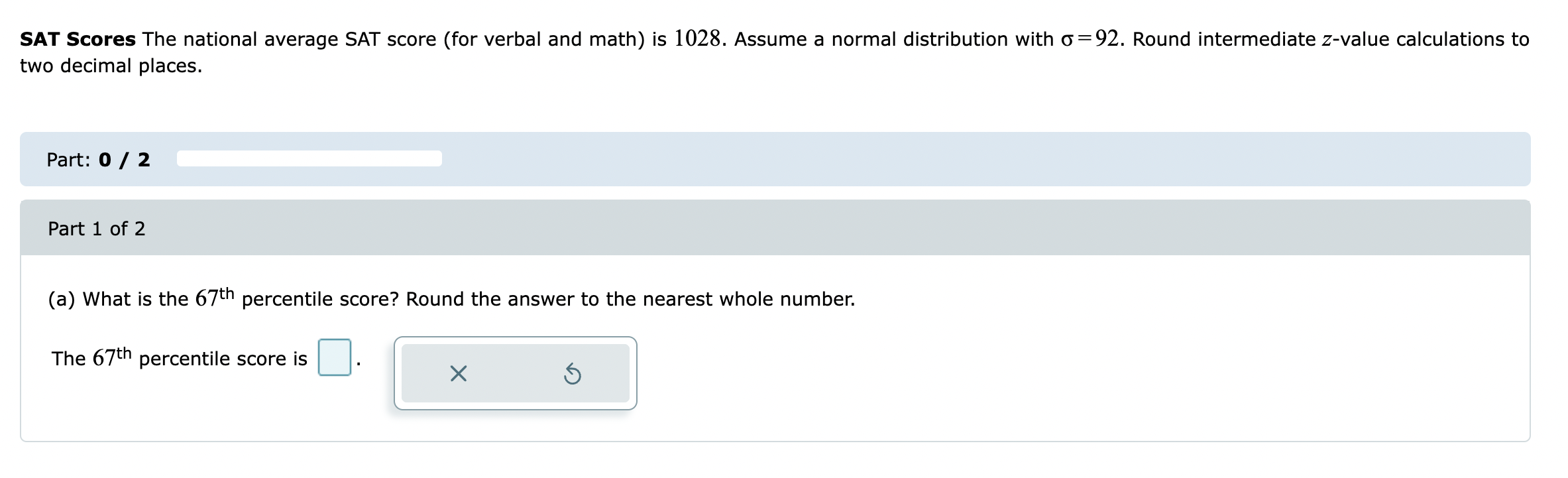 Solved SAT Scores The national average SAT score (for verbal | Chegg.com
