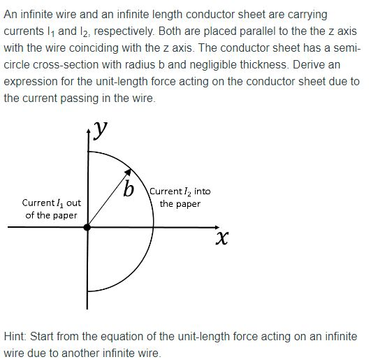 Solved An infinite wire and an infinite length conductor | Chegg.com