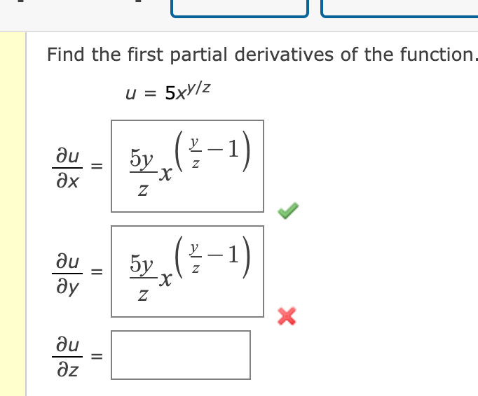 Solved Find the first partial derivatives of the | Chegg.com