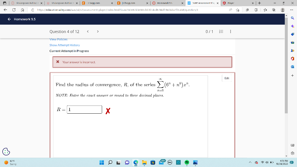 Solved Find the radius of convergence, R, of the series | Chegg.com