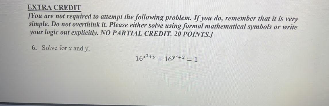 Solved EXTRA CREDIT [You are not required to attempt the | Chegg.com