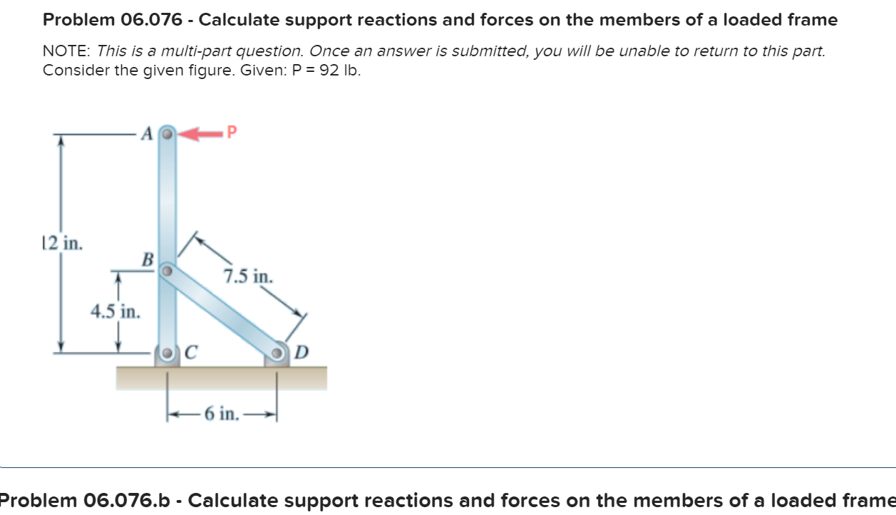 Solved Determine the force in member BD and the components | Chegg.com