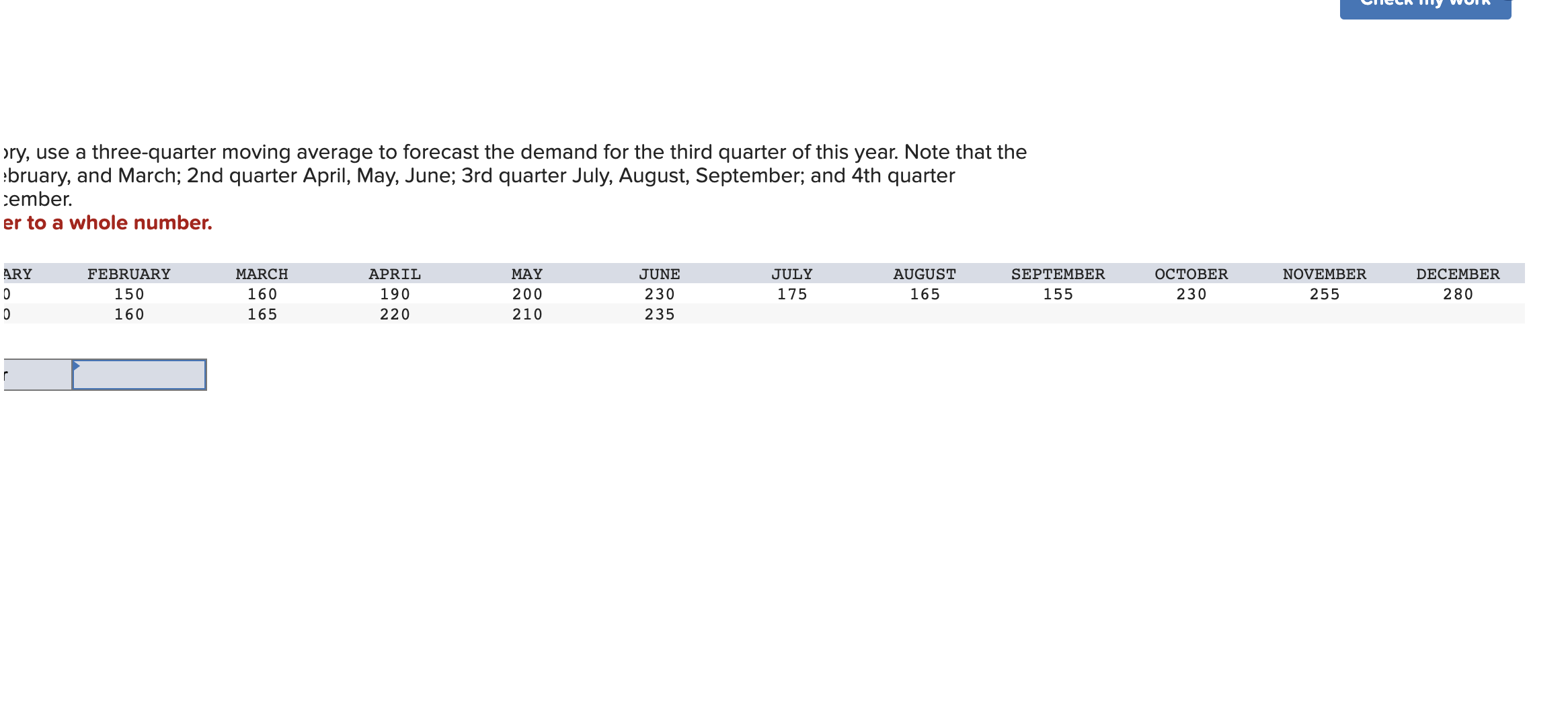 Solved rry, use a three-quarter moving average to forecast | Chegg.com