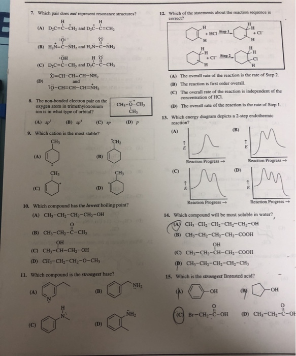 Solved 7. Which pair does not represent resonance | Chegg.com