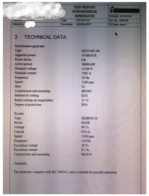 Solved Technical data from the manufacturer of a | Chegg.com