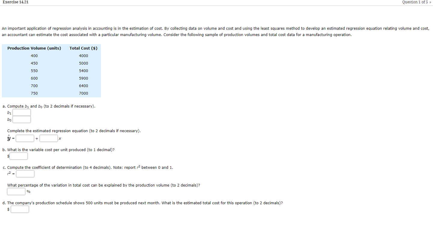 Solved Exercise 14.21 Question 1 of 5 An important | Chegg.com