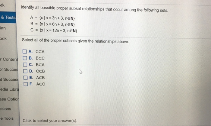 Solved Identify All Possible Proper Subset Relationships