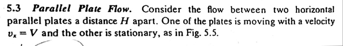 Solved (Parallel plate flow) Consider | Chegg.com