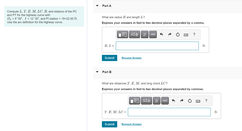 Solved Compute L,T,E,M,LC,R, and stations of the PC and PT | Chegg.com
