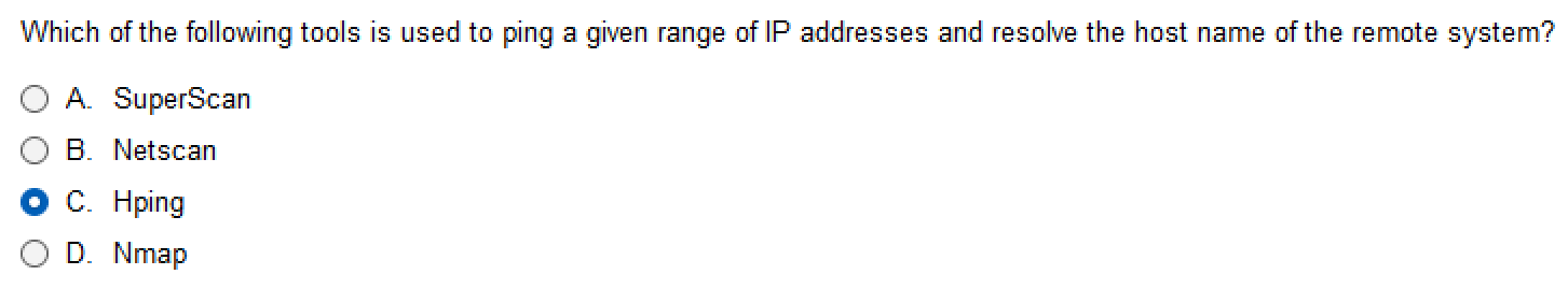 Solved Which of the following tools is used to ping a given | Chegg.com