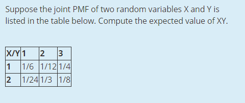 Solved Suppose the joint PMF of two random variables X and Y | Chegg.com