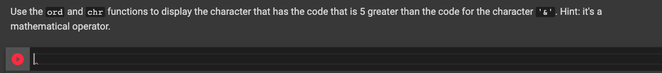 Solved Use The Ord And Chr Functions To Display The