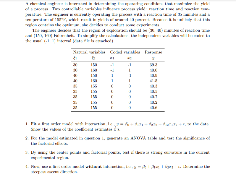 A chemical engineer is interested in determining the | Chegg.com