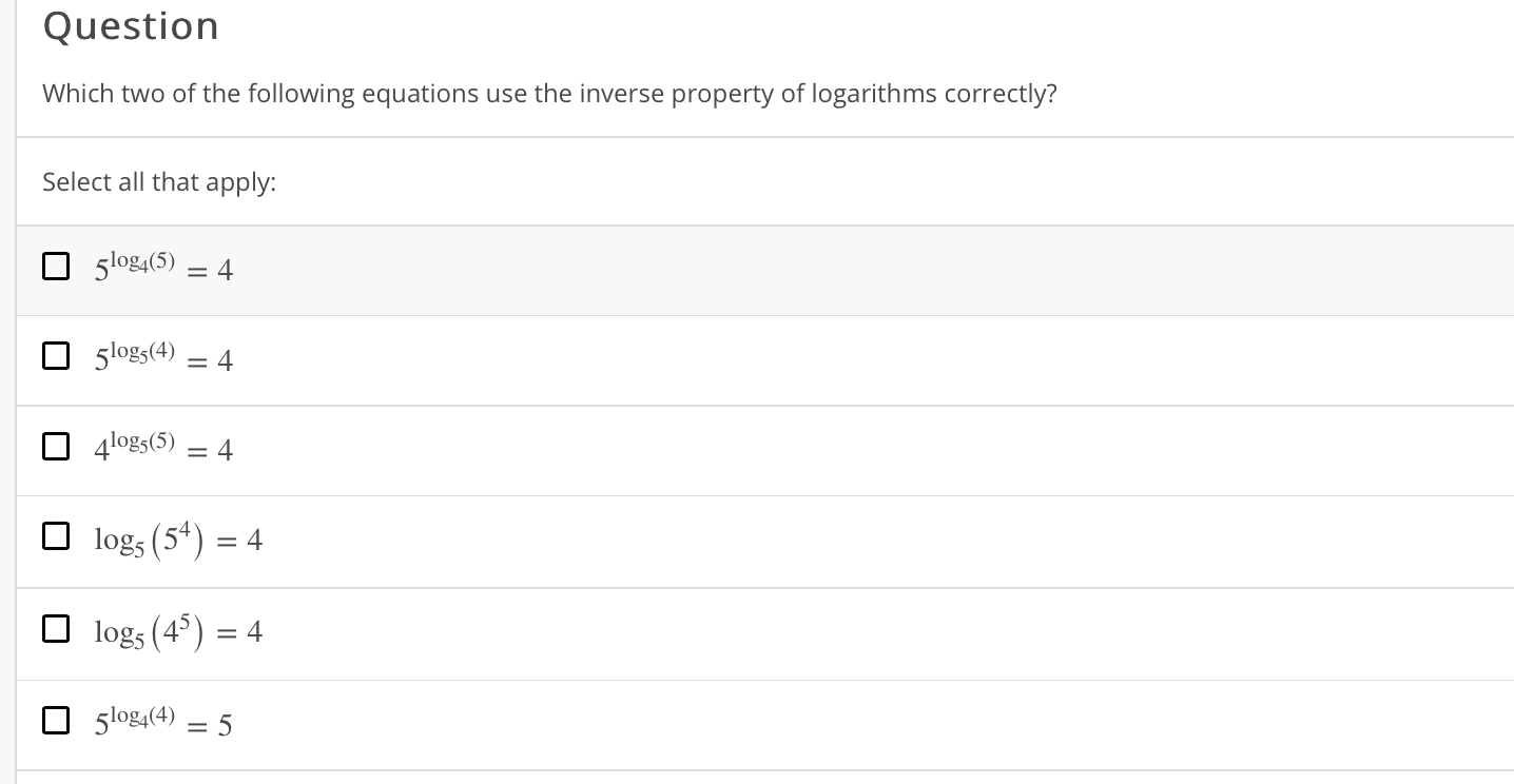 Solved Question Which two of the following equations use the | Chegg.com