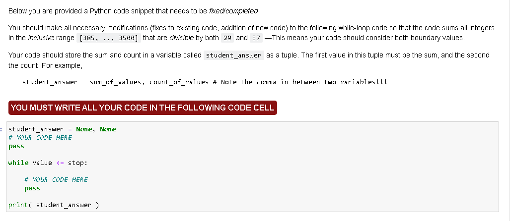 Solved Below you are provided a Python code snippet that | Chegg.com