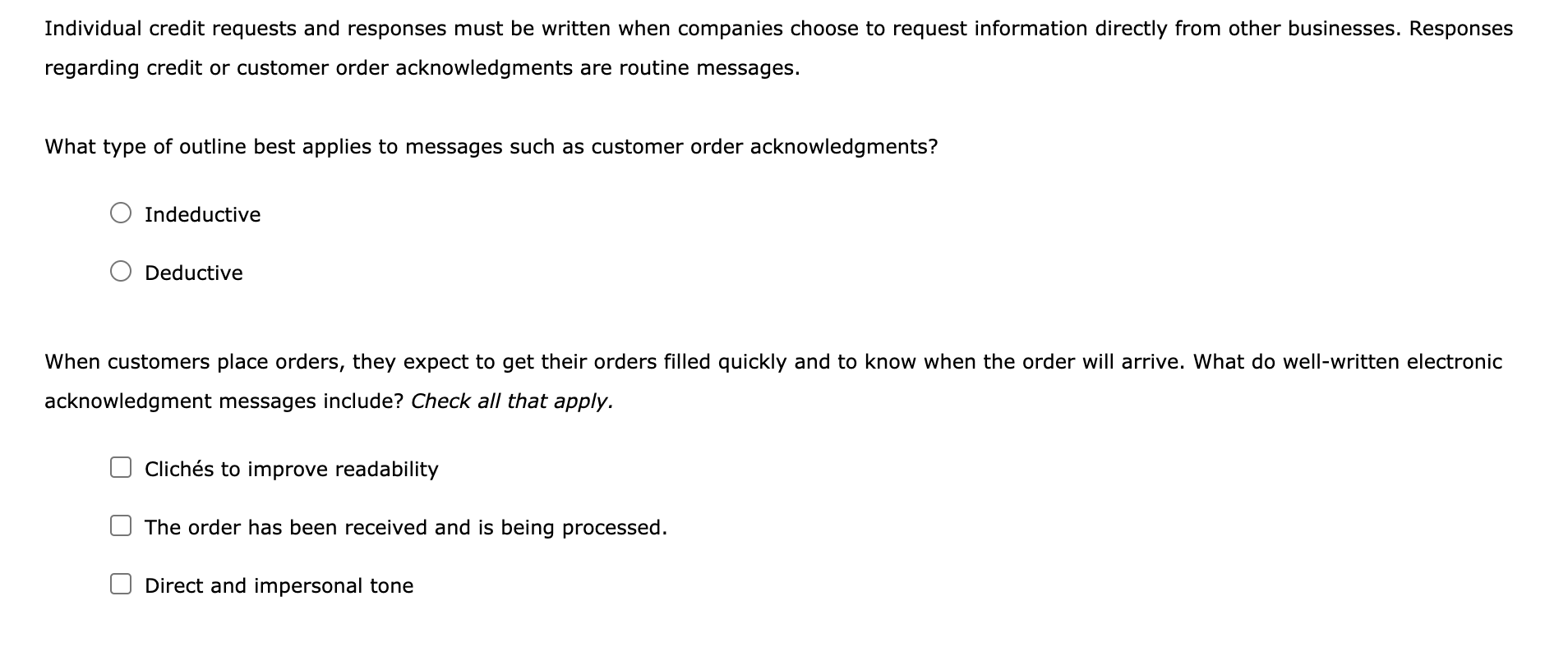 Solved Individual credit requests and responses must be | Chegg.com