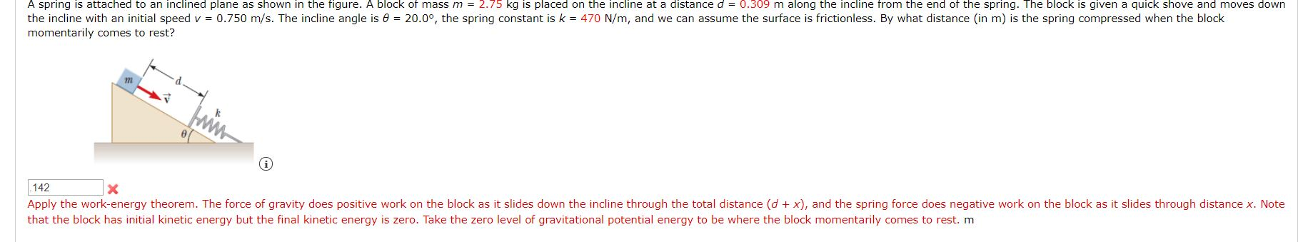 Solved A spring is attached to an inclined plane as shown in | Chegg.com
