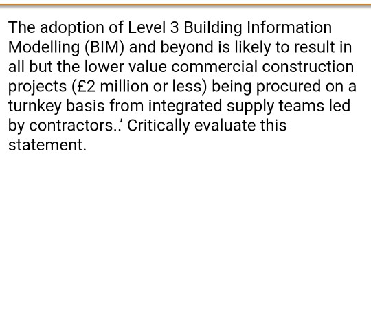 Solved The adoption of Level 3 Building Information | Chegg.com