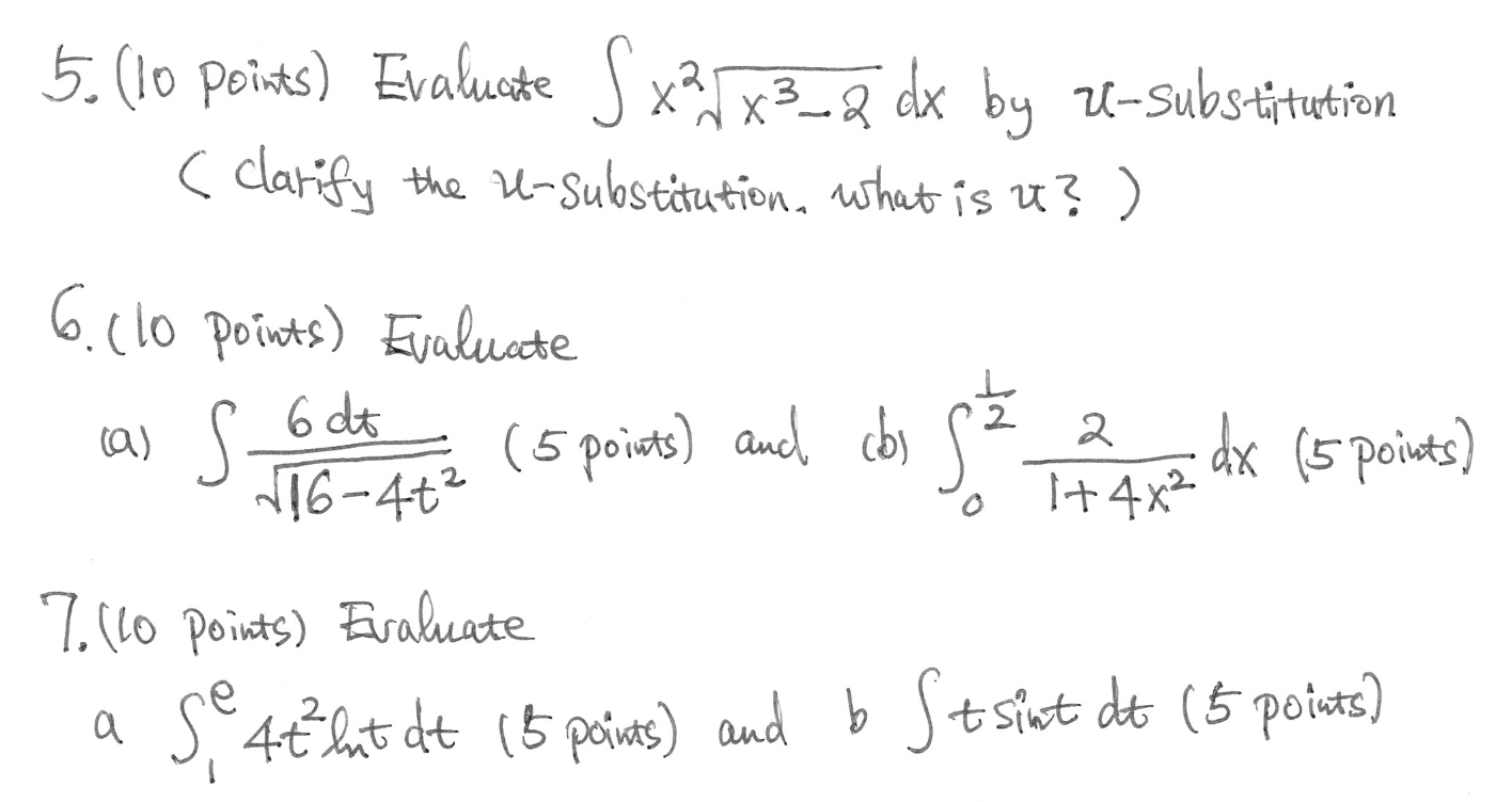 Solved 5. (10 points) Evaluate ∫x2x3−2dx by u-substitution | Chegg.com Solved 5. (10 points) Evaluate ∫x2x3−2dx by u-substitution | Chegg.com