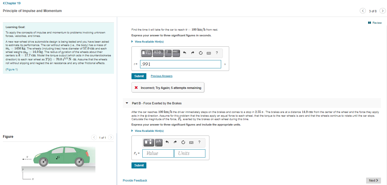 Solved Review Find the time it will take for the car to | Chegg.com