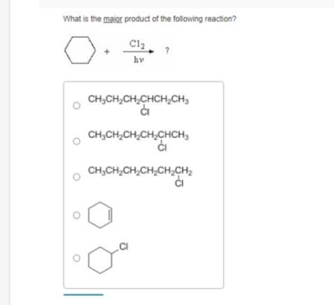 Solved What is the major product of the following reaction? | Chegg.com