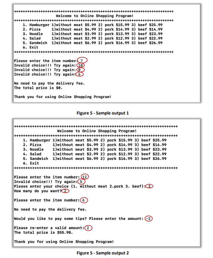 Solved Programming Exercise #2 - Online Order Program (12 | Chegg.com