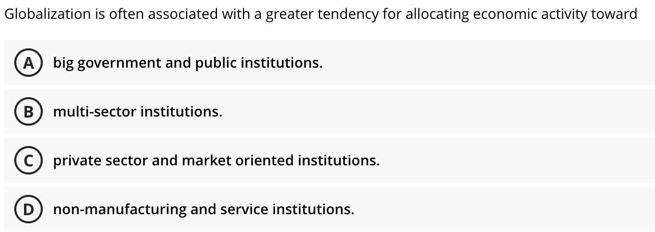 Solved Globalization is often associated with a greater | Chegg.com