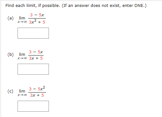 Solved Find each limit, if possible. (If an answer does not | Chegg.com