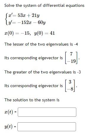 Solved Solve the system of differential equations | Chegg.com
