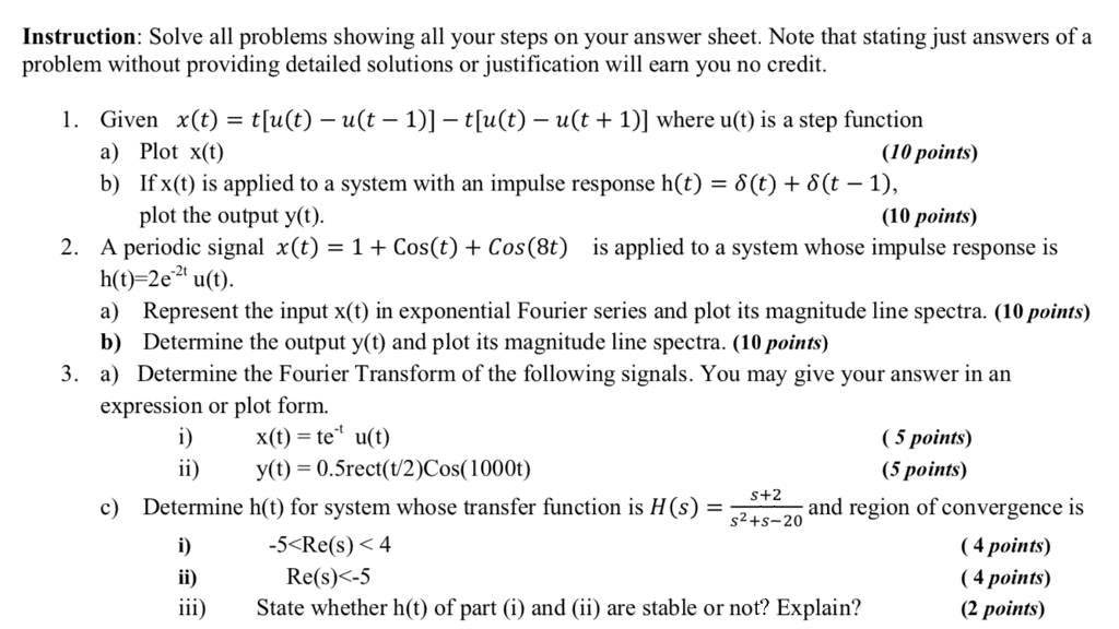 Solved Instruction: Solve all problems showing all your | Chegg.com