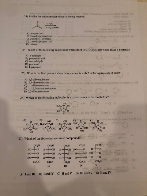 Solved 23) Predict the major product of the following | Chegg.com