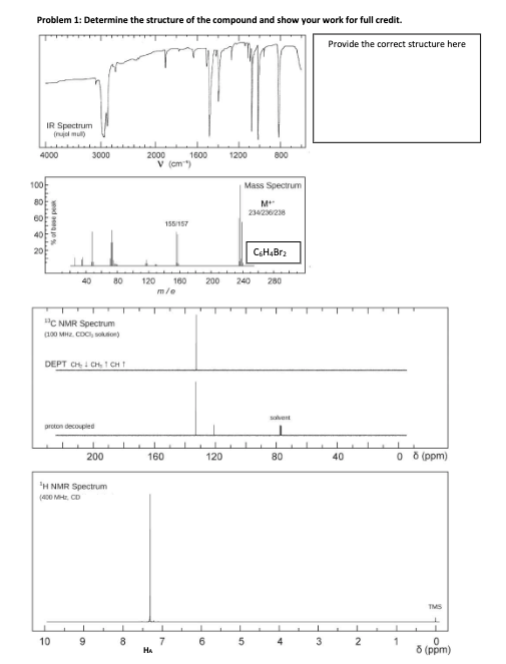 Solved Problem 1: Determine the structure of the compound | Chegg.com