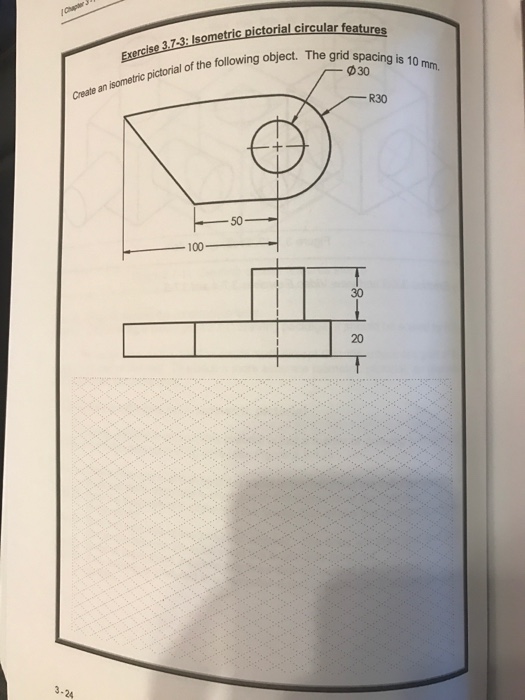Solved Isometric pictorial circular features Create an | Chegg.com