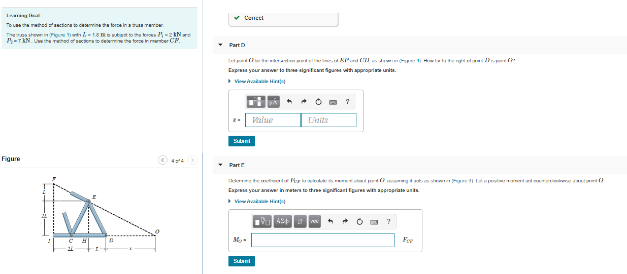 Solved Part E Learning Goal: To use the method of sections | Chegg.com