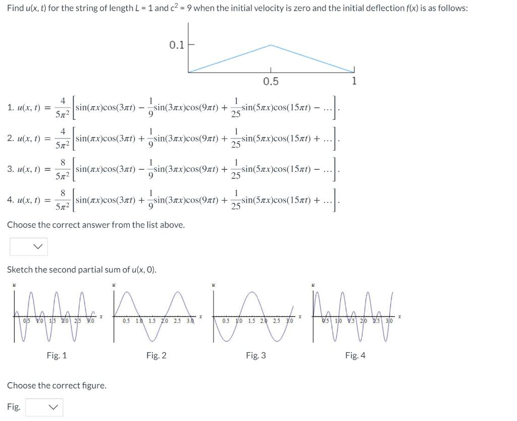 Solved Find u(x, t) for the string of length L = 1 and 2 = 9 | Chegg.com