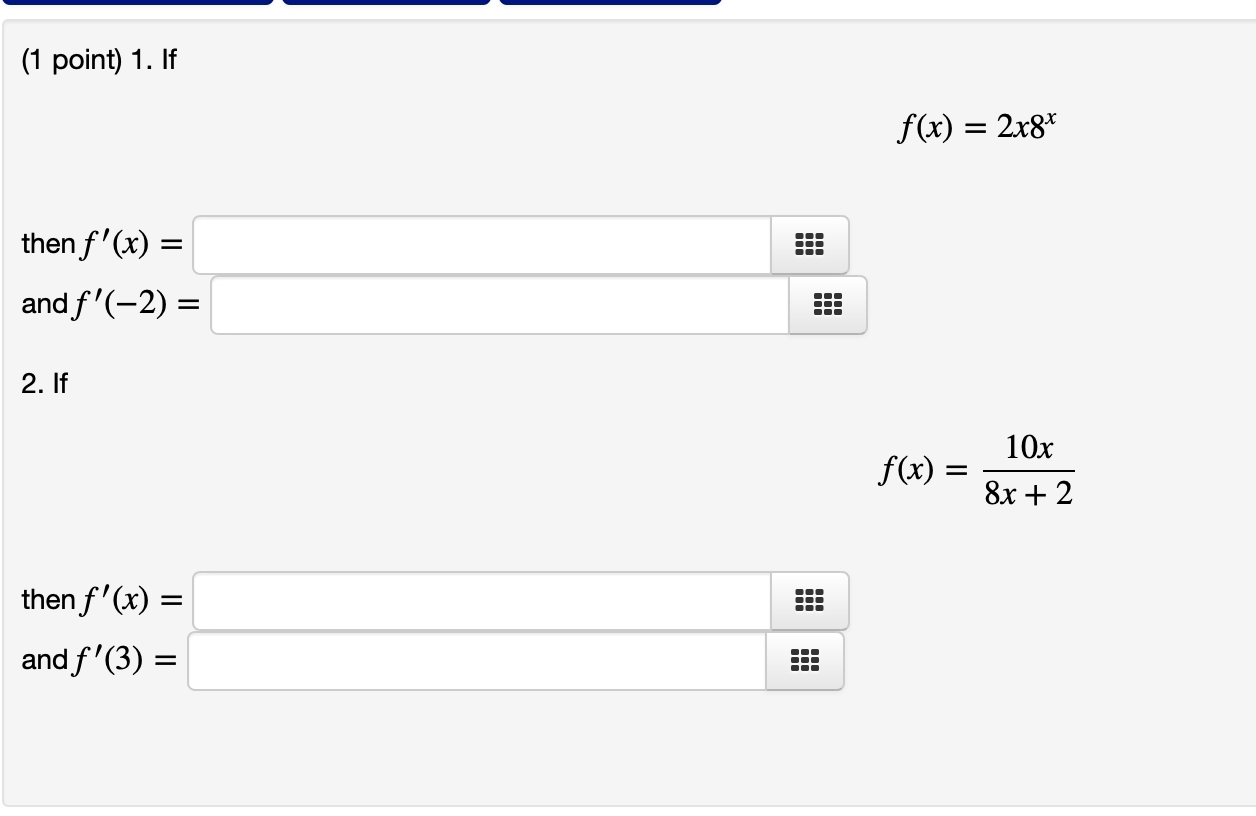 Solved 1 Point 1 If F x 2x8 Then F x And F 2 Chegg solved-1-point-1-if-f-x-2x8-then-f-x-and-f-2-chegg