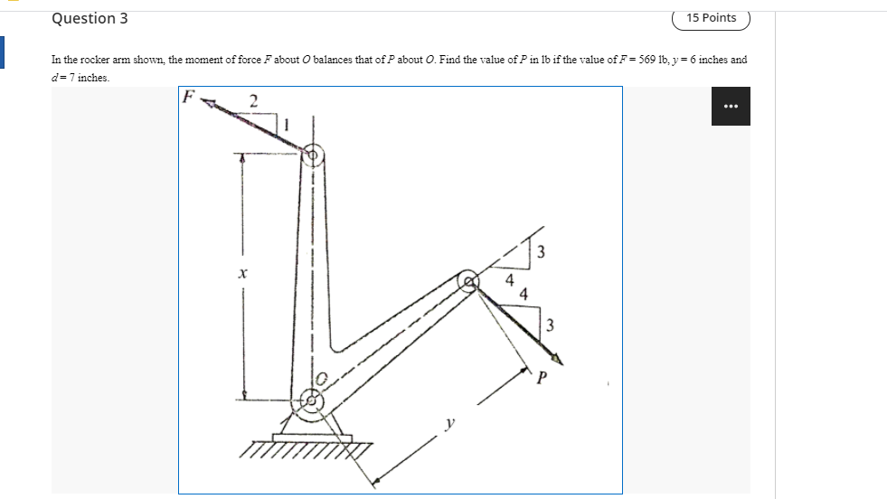 Solved Question 3 15 Points In the rocker arm shown, the | Chegg.com