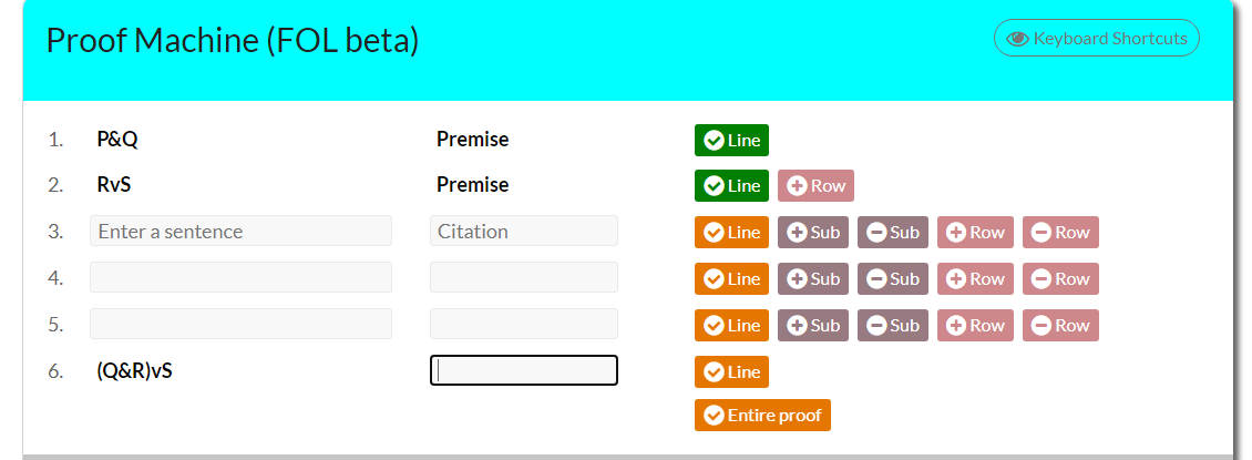 Solved Proof Machine (FOL beta)P&QRvS(Q&R)vS | Chegg.com