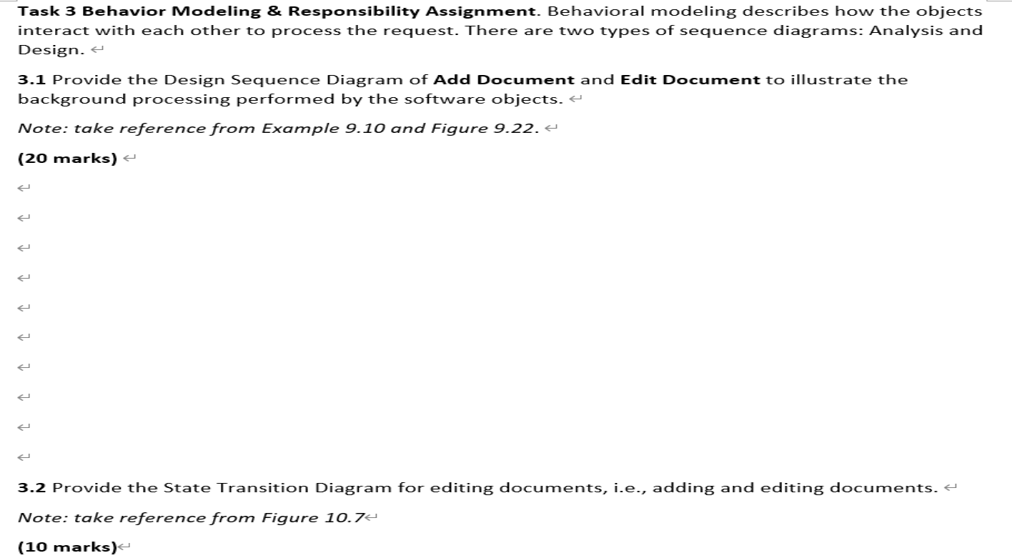 Solved Task 3 Behavior Modeling \& Responsibility | Chegg.com